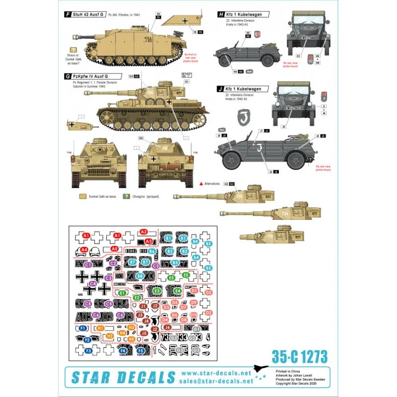 Decal Balkan WW2 4. German tanks and AFVs in Greece after 1941 1273