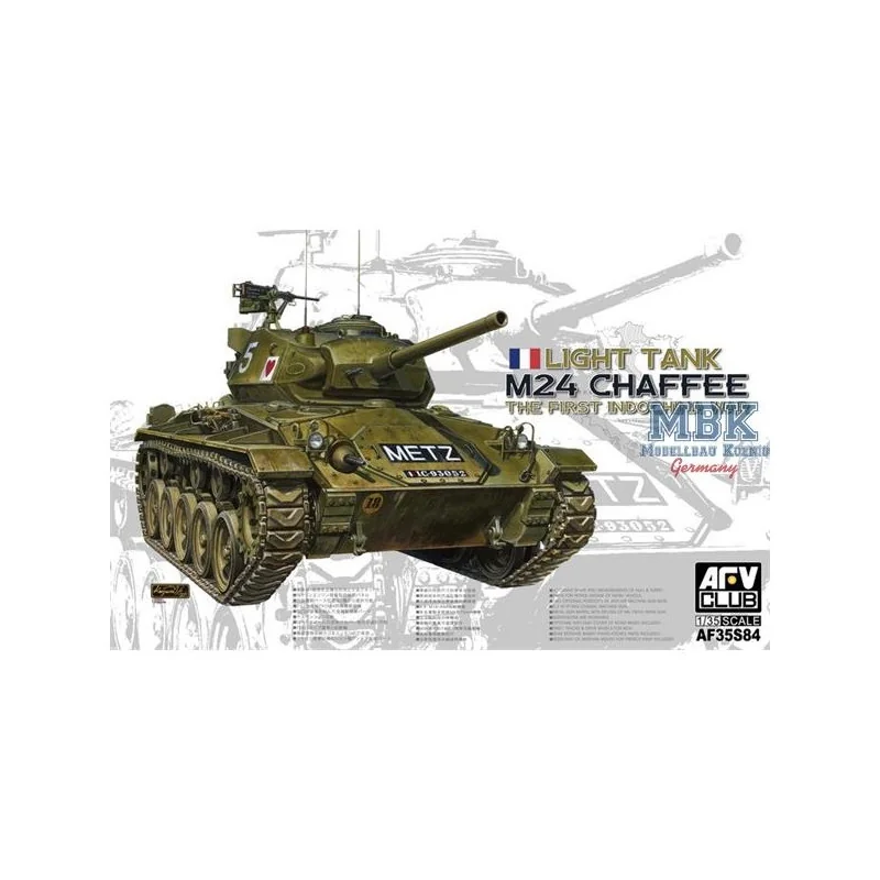 Model kit M24 Chaffee Light Tank Indochina War French Army