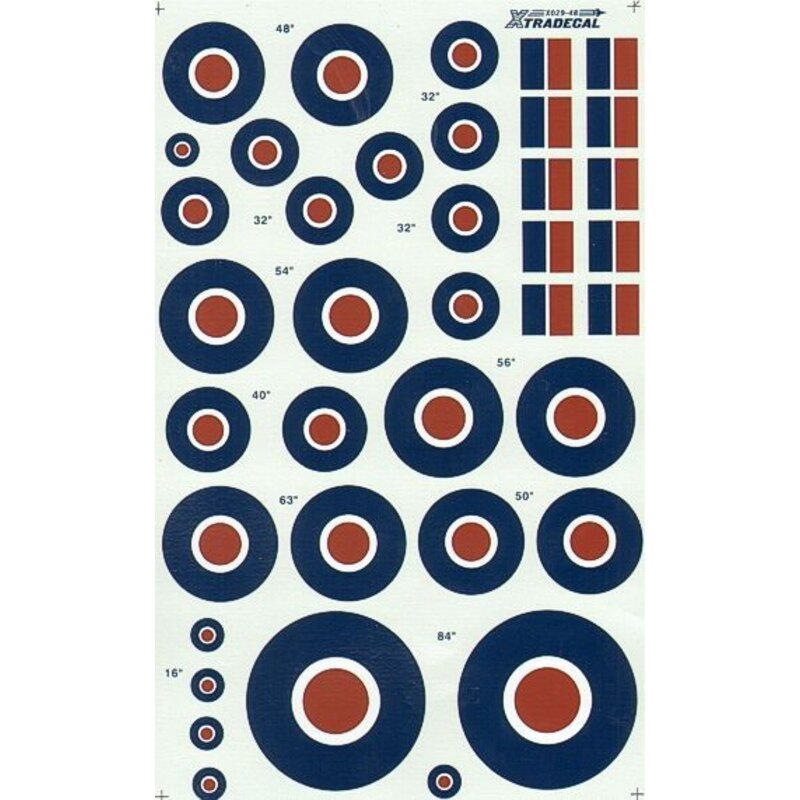 Decals RAF National Insignia/Roundels C Type Sizes 16 32 40 ... 1:48 48029